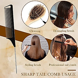 9 Pieces Metal Hair Parting Rings and pinky Selecting Tools Retro Nail Finger with Steel Comb Pointed Styling Combs for Hair stitch Braiding Curling Extension Halloween Cosplay(Gold, Silver)