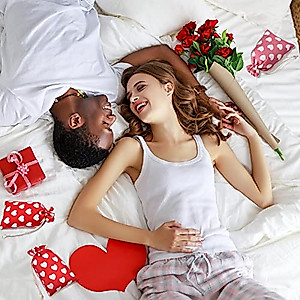 24 Pieces 4 x 6 Inches Burlap Bags with Drawstring Linen Bag with Heart Red and Pink Heart Bags for Valentine's Day Wedding Heart Bags Party Favor Valentine's Day Gift Bags Packing Storage Pouch