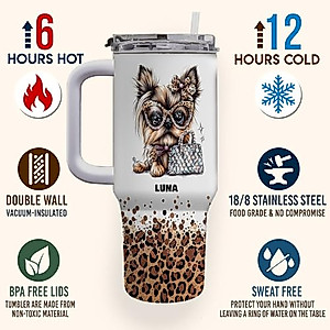Personalized Dog Tumbler with Belgian Laekenois Dog’s Name – Custom Travel Coffee Cup 40oz, Travel Coffee Cup, Gift for Mother's day, Father's day, Christmas WmcR9u