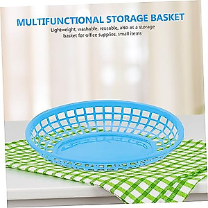 KJHBV 12pcs Snack Plate Hamburger Basket Plastic Hamper Vegetable Food Basket for Snacks Pp Blue Snack Baskets Food Basket Ktv Snacks Basket At Home Afternoon Tea Plastic Food