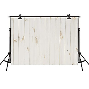 Harfirbe 7x5ft/2.2x1.5m White Wood Backdrops Wooden Backgrounds for Photography Studio