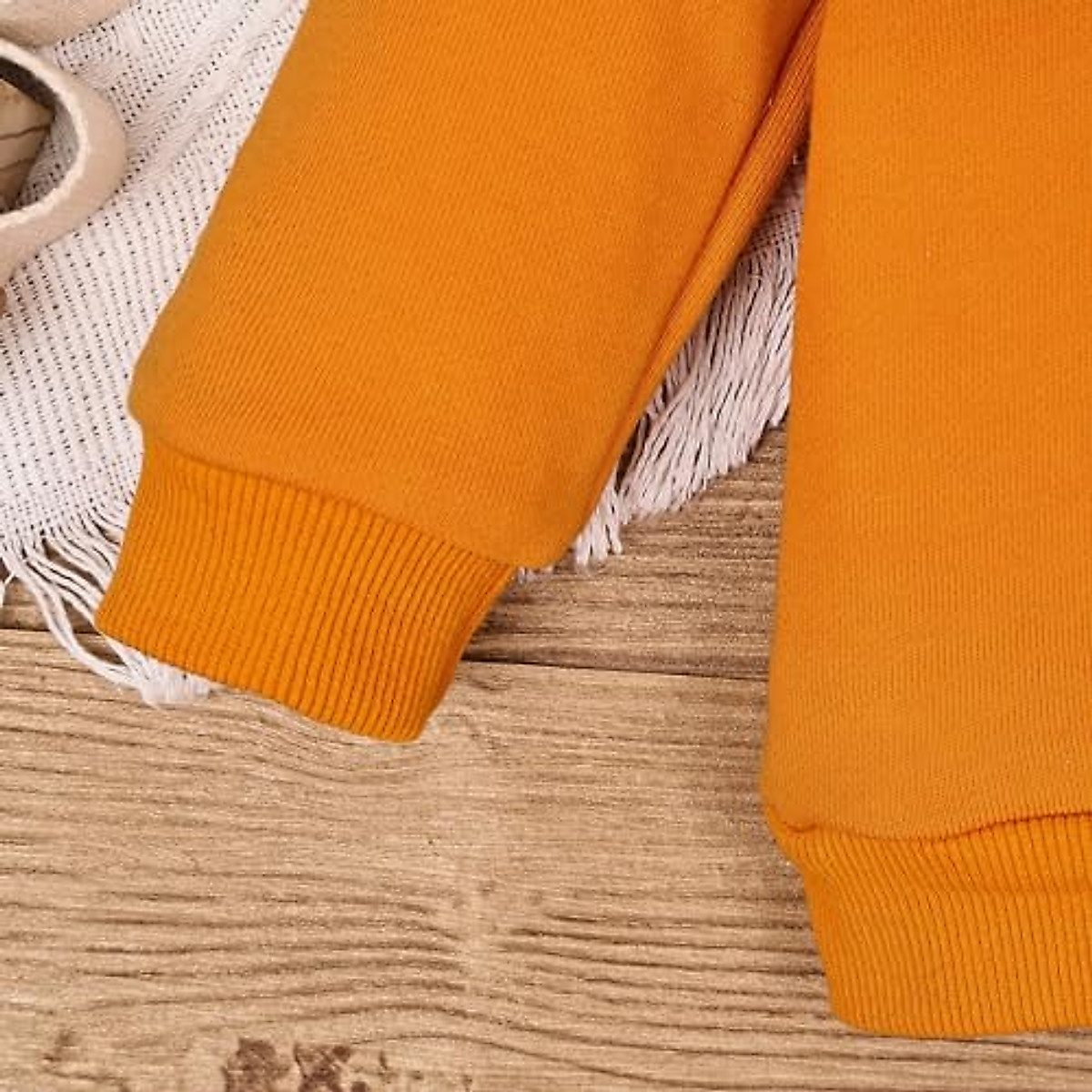 CETEPY Baby Boys Clothes 12-18 Months Toddler Boy Sweatshirt Patchwork Fall Winter Long Sleeve Shirt Pants Outfits Clothing Set Set Yellow 12-18 Months