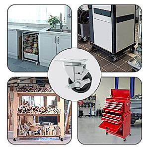 Jack Boss 3 Inch Caster Wheels Swivel (Set of 4) Heavy Duty 360 Degree Swivel Top Plate Castors with Brake No Noise Floor Protection 1800lbs