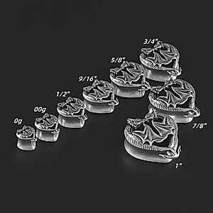 PUNKYOUTH 2PCS Stainless Steel 316L Punk Vintage Cross Skull Gauge For Ears Expander Stretcher Ear Tunnels Upgrade Saddle Plugs Double Flared Guage For Women Men 0g-1"