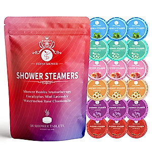 Shower Steamers Aromatherapy for Women or Men, 18-Pack Shower Bombs Easter Gift Set, Organic with Eucalyptus Chamomile Lavender Mint Watermelon Rose Essential Oil, Birthday Mothers Day Gifts for Her