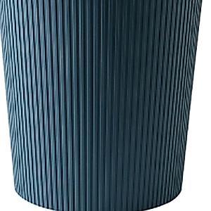 CHEOTIME Small Trash Can Cylindrical Trash Can Plastic Wastebasket Can Hold Trash Bags Suitable for Bathroom Bedroom Kitchen Home Office(Small Dark Blue)