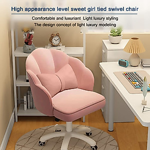 Home Office Desk Butterfly Chair with Mid-Back Upholstered Modern Tufted Computer Task Chair Swivel Height Adjustable Velvet Accent Chair………