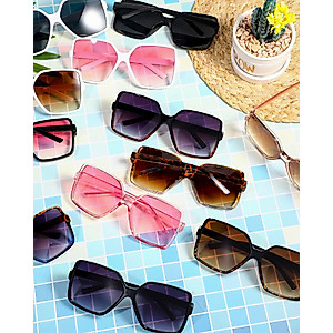 Coume 12 Pairs Square Oversized Sunglasses Shades Retro Square Sunglasses for Women Men Trendy Sunglasses Y2k Sunglasses