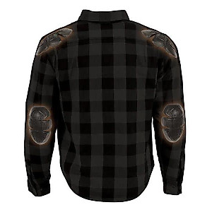 Mens Motorcycle Lightweight Waterproof CE armor Blk/White & Gray Checkered Flannel Riding Jacket Shirt (as1, alpha, 2x, regular, regular, Blk/Gray, 2X-Large)