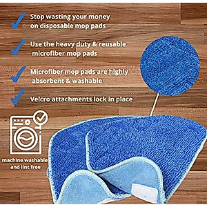 SALAV, Professional Series Mop Pad Refills for The Salav STM-402 Steam Mop, MP-102, Pack of 8
