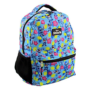 Lilo and Stitch Girl's Boy's Adult's 16 Inch School Backpack Bag (One Size, Blue)
