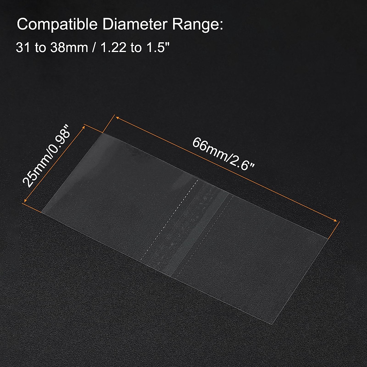 PATIKIL 66x25mm PVC Perforated Shrink Bands, 250Pcs Heat Shrink Wrap for Bottles, Jars, Cans and Tins Fits Cap Diameter 1.22to1.5", Clear