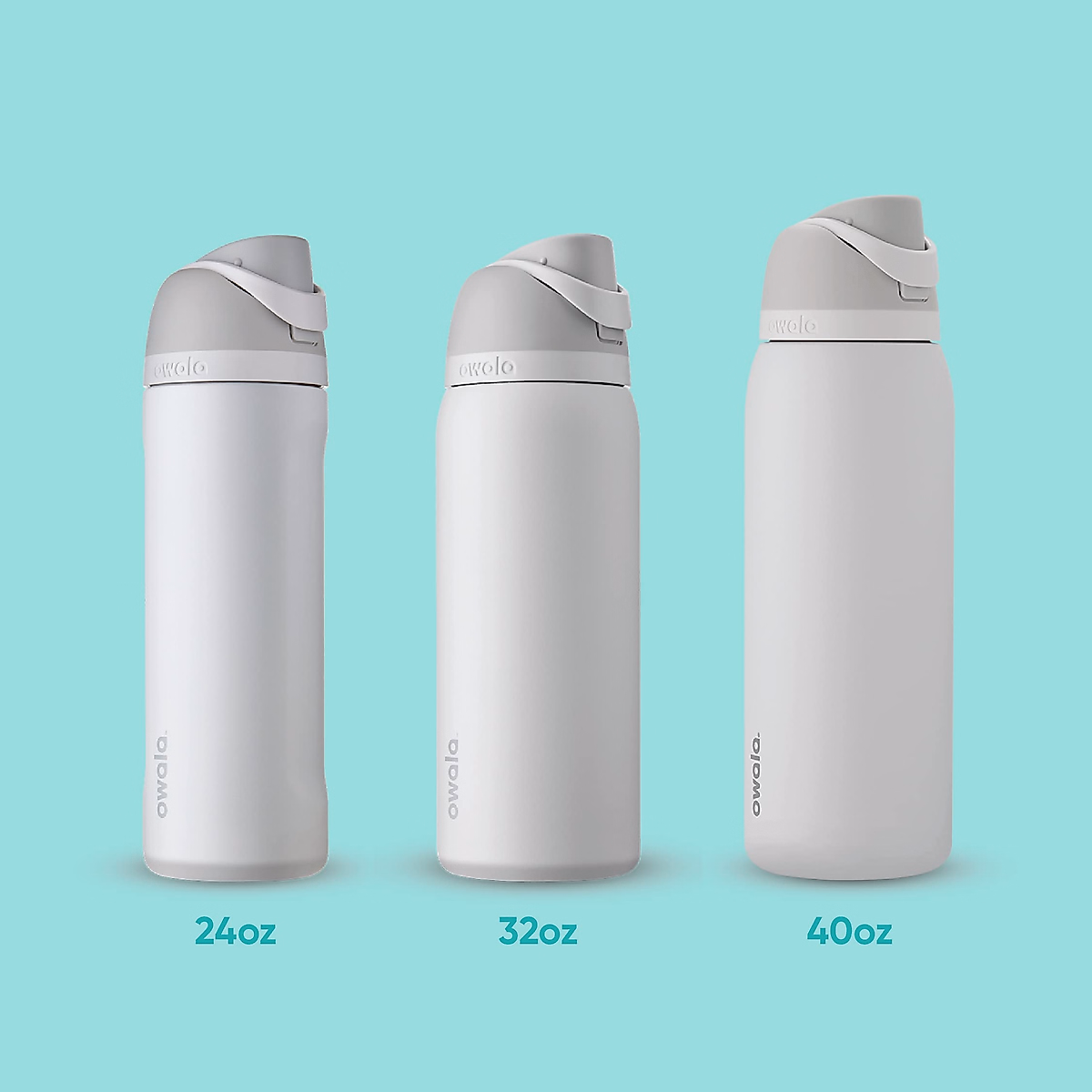 Owala FreeSip Insulated Stainless Steel Water Bottle with Straw for Sports and Travel, BPA-Free, 24-Ounce, Smooshed Blueberry