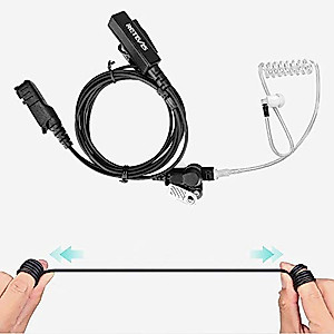 Retevis Surveillance Walkie Talkie Earpiece with Mic, Compatible with Motorola XPR3300e XPR3300 XPR3500e XPR3500 XIR P6600 DP2400 DP2600 E8600 Walkie Talkies, Acoustic Tube 2 Way Radio Headset(1 Pack)