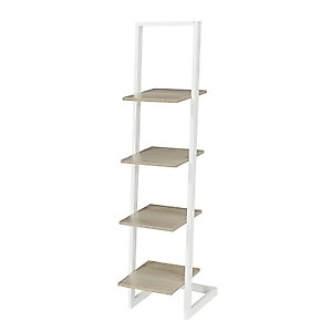 Convenience Concepts Designs2Go 4 Tier Ladder Bookshelf, Ice White / White
