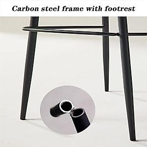 Lsoiup Counter Height Bar Stools Set of 2, Mid Century Modern Faux Leather Counter Stools with Back Armless Bar Chairs for Home Bar Kitchen Island