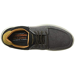 Skechers Men's Relaxed Fit-Elent-Mosen Boat Shoe, Black, 9.5 M US