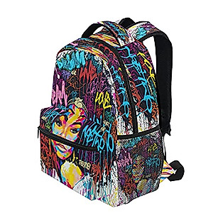baihuishop Fire Woman African Backpacks Travel Laptop Daypack School Bags for Teens Men Women, one-size