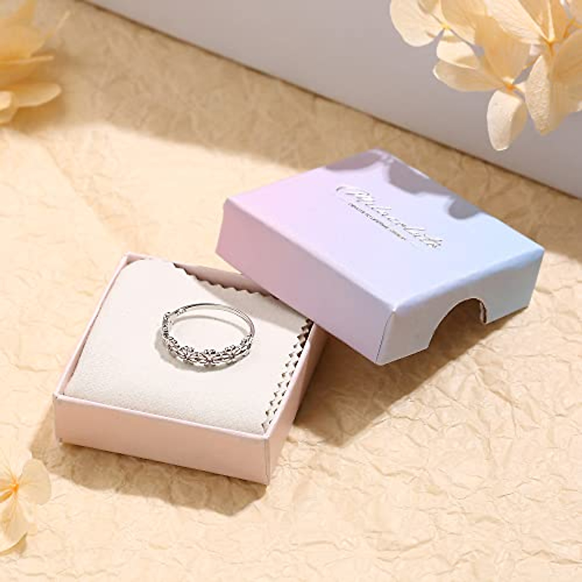 MILACOLATO 925 Sterling Silver Ring 18K Gold Plated Daisy Flower Ring with Pink Cubic Zirconia High Polished Comfort Fit Sunflower Stacking Statement Wedding Band Ring for Women Valentine's Jewelry Gifts, Size 7