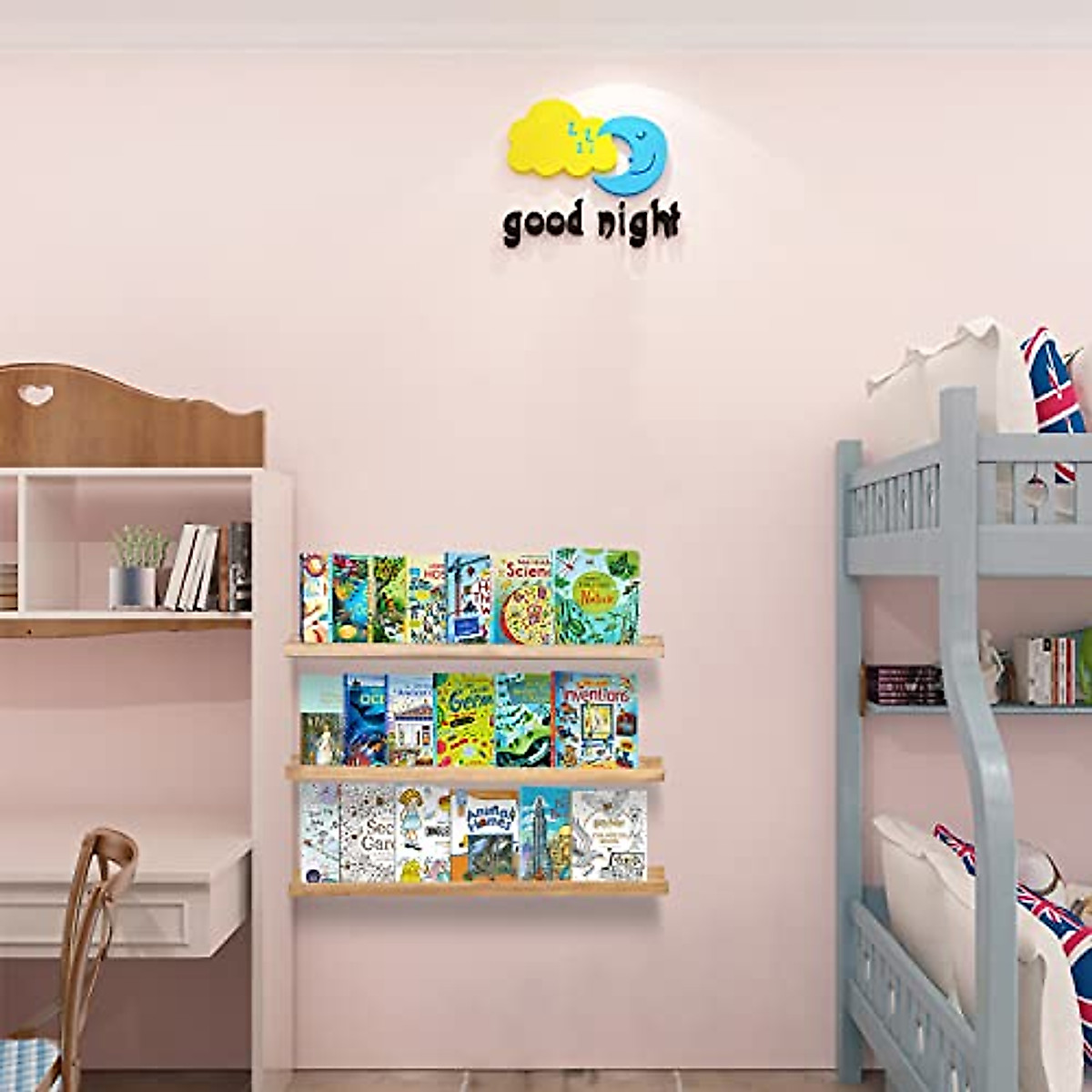 AZSKY Rustic Floating Shelves Wood Wall Shelf Light Walnut 24 Inch Narrow Wooden Photo Picture Ledge Display Wall Shelves with Lip a Set of 3 Wall Mount Shelves for Decor and Storage