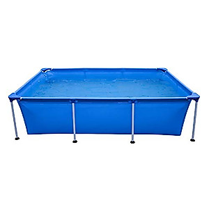 JLeisure Avenli 8.5 Feet x 6 Feet x 2 Feet Rectangular Above Ground Framed Outdoor Backyard Swimming Pool for Adults and Kids, Blue