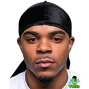 Veeta Superior Velvet Durag - Soft Velvet Durags for Men & Women, Long Double Wide Straps, Silky Durag Liner, Triple Stitched