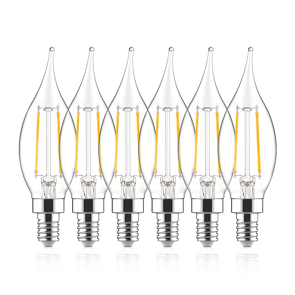 Sengled E12 Led Bulb Dimmable, Candelabra Led Light Bulbs 40 Watt Equivalent, CA10 Flame Tip Chandelier Light Bulbs, 2700K Soft White Candle Light Bulbs for Chandeliers, Ceiling Fan, Pendant, 12 Pack