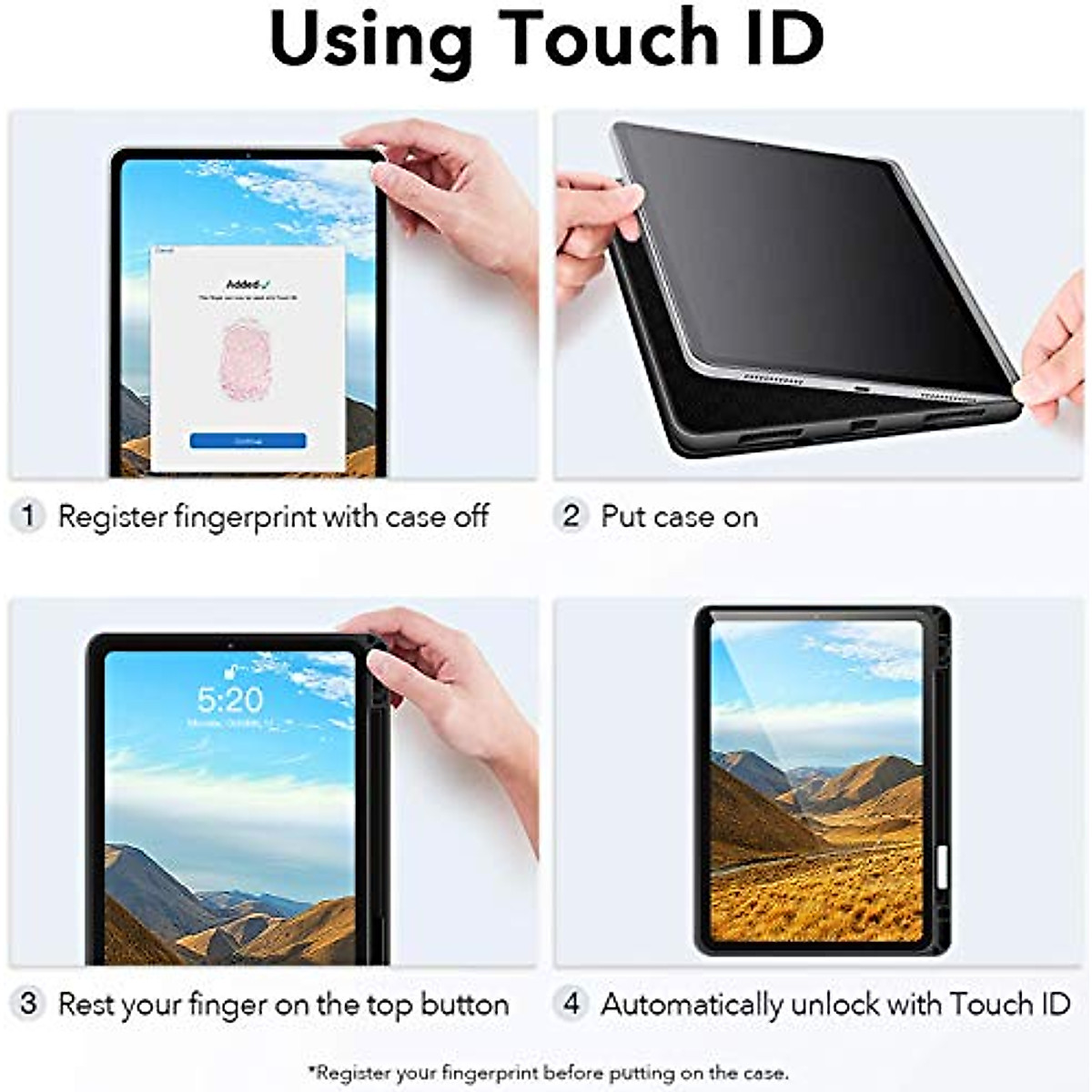 auaua Case for iPad Air 11 Inch (2024)/iPad Air 5th/4th Generation (2022/2020) with Pencil Holder, Auto Sleep/Wake, Adjustable Angle (Gray)