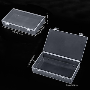 Ganydet 6 Packs Clear Plastic Box Containers, Craft Organizers and Storage with Lids, Crayon Boxes Plastic Pencil Boxes for Beads Lego Game Pieces Little Bits, 8.2 x 5 x 1.5 Inches