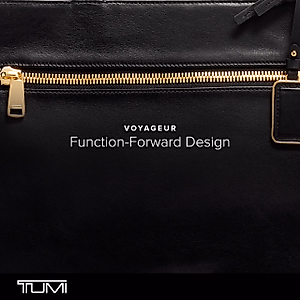 TUMI Voyageur Sidney Business Tote - Tote Bag Purse for Women - Work Tote for Women - Office Tote Bag for Everyday Use & Work - Black Leather - With Gold Hardware - 11.3" X 17.0" X 6.8"