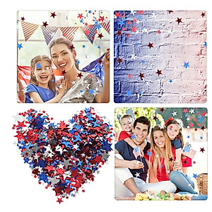 ABOOFAN Metallic Star Confetti Independence National Day Confetti Glitter Red White Blue Twinkle Stars Table Scatter Confetti for 4th of July American Theme Patriotic Party Supplies