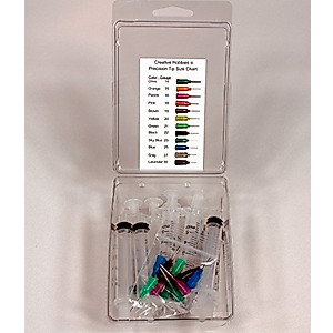 Creative Hobbies® Glue Applicator Syringe for Flatback Rhinestones & Hobby Crafts, 5 Ml with 15 Gauge Orange Precision Tip - Value Pack of 10