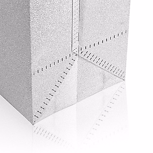 Noamus 40 Pcs 12x11 Inch Glossy Reusable Grocery Bag, Silver Glitter Gift Bags with Handle, Fashionable Non-Woven Bridesmaid Tote Bag, Durable Shopping Bag for Wedding, Bachelorette Birthday Party