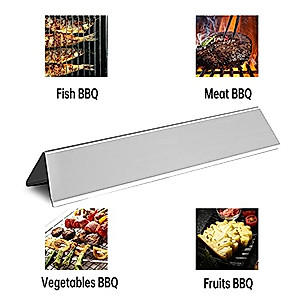 Kalomo BBQ Gas Grill Replacement Parts, 15.3" Grill Heat Plates Shield Flavorizer Bar Heat Tent Burner Cover Kit for Weber 7635 Spirit 200 Series, E-210, S-210, E-220, S-220, Weber 46100001, 46110001