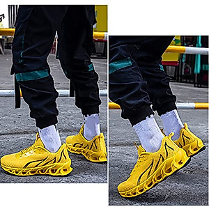 GISBON Softsfeel Men's Perfect Walking Shoes,Womens Blade Type Shoe,Non Slip Blade Type Casual Fashion Sneakers (Black,11)