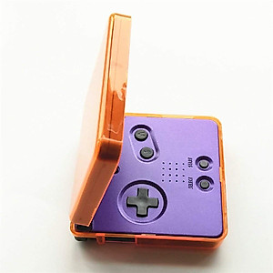 New Upper and Lower lid Plastic Protective Cases for Nintendo GBA SP Gameboy Advance Sp Console-Clear Orange