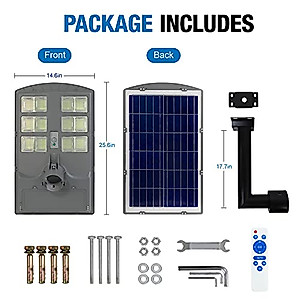 1000W Solar Street Light Motion Sensor, 60000LM Solar Flood Lights Outdoor IP66 Waterproof with Remote Control & Arm Pole,Dusk to Dawn Solar LED Lamp for Garden,Yard,Stadium,Parking Lot
