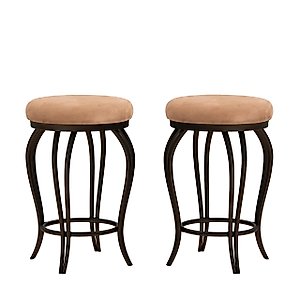 JOIN IRON Bar Stools Set of 2 Modern Bar Chairs, Barstools Counter Height, Easy 3-5 Minute Assembly for Bar, Kitchen, Dining Room Brown