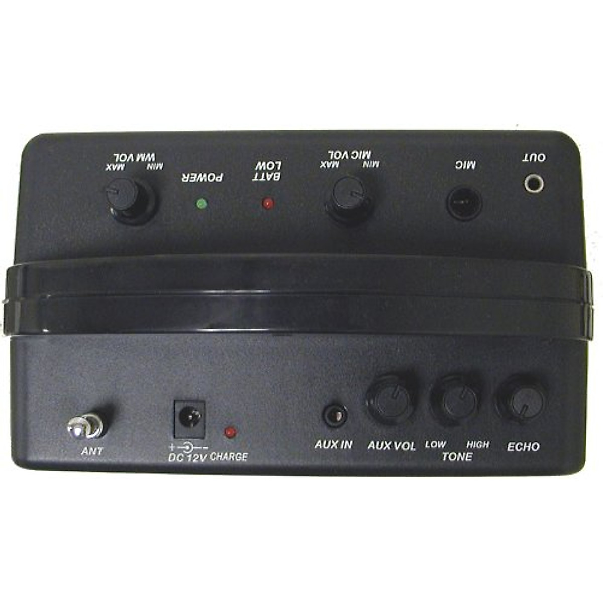 Hisonic HS122B-LL Portable Lithium Battery Rechargeable PA (Public Address) System with Dual Wireless Microphone System and Car Charger Cable, Black (2 Belt-Packs, Black)