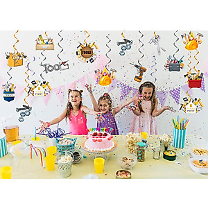 24 Pcs Tools Hanging Decorations Tools Hanging Swirls Ceiling Swirls Tools Birthday Party Supplies for Tools Party Decorations Toolbox Decorations