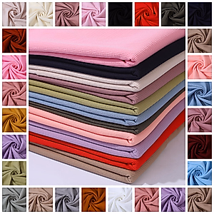 Stretchy Waffle Fabric by The Yard Waffle Knit Polyester Stretch Spandex 60 inches Wide - Solid Colors - 1 Yard (Black)