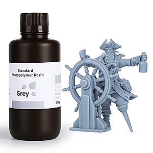 ELEGOO Upgraded Standard Photopolymer Resin LCD UV-Curing Resin 405nm 3D Printer Resin for LCD/MSLA/DLP 3D Printing Grey 500g