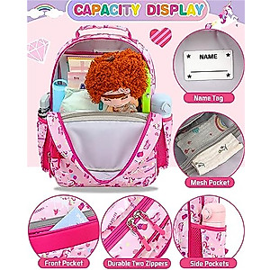 LYNXCHER Kids Backpack for School Girls Boys Toddlers Bookbag Cute Preschool Primary Elementary School Kindergarten Lightweight Gifts Bags(Pink Unicorn, 7L for 3-4 Years)