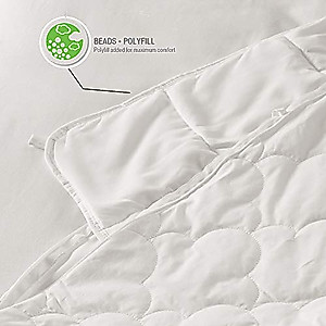 Beautyrest Deluxe Weighted Adult, Ogee Quilted 100% Cotton, Glass Beads Filling, and Removable Cover Calming Heavy Blankets, 60" x 70"-12Lbs, White