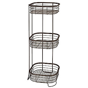 iDesign Standing Shower Caddy Organizer, The Forma Collection – 9.5" x 9.5" x 26.25", Bronze