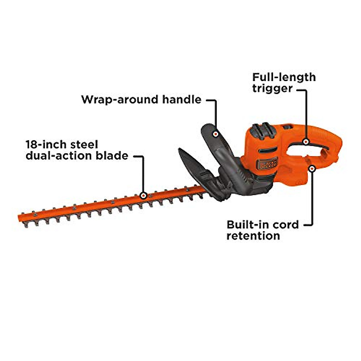 BLACK+DECKER 18-Inch Electric Hedge Trimmer (BEHT200)
