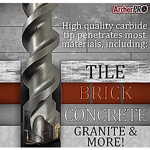 ArcherPRO 1-1/2” x 21" Inch SDS Max Drill Bit for Fast Concrete and Rock Drilling. SDS Max Rotary Hammer Drill bits with Carbide tip for Concrete and Stone. Perfect for use with Dexpan.