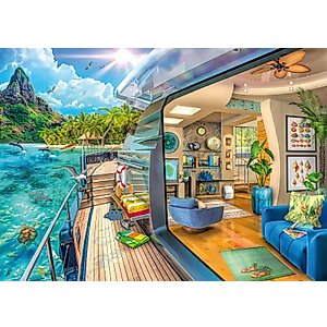 Ravensburger Tropical Island Charter – 1000-Piece Jigsaw Puzzle | Unique Softclick Technology | Vibrant, Glare-Free Imagery | Perfect for Adults and Ages 14+