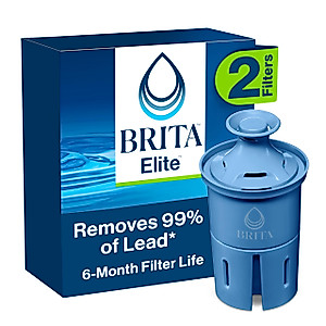 Brita Elite Water Filter Replacements for Pitchers and Dispensers, Reduces 99% of Lead from Tap Water, Lasts 6 Months, 2 Count