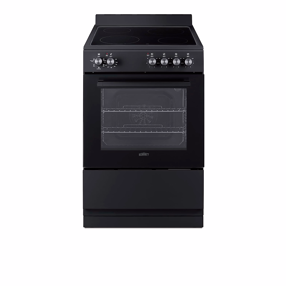 Summit 24” Electric Smooth Top Range, Large 2.44 cu.ft. oven. ADA Compliant, Black - REXT24BL(Black, 24 Inch)